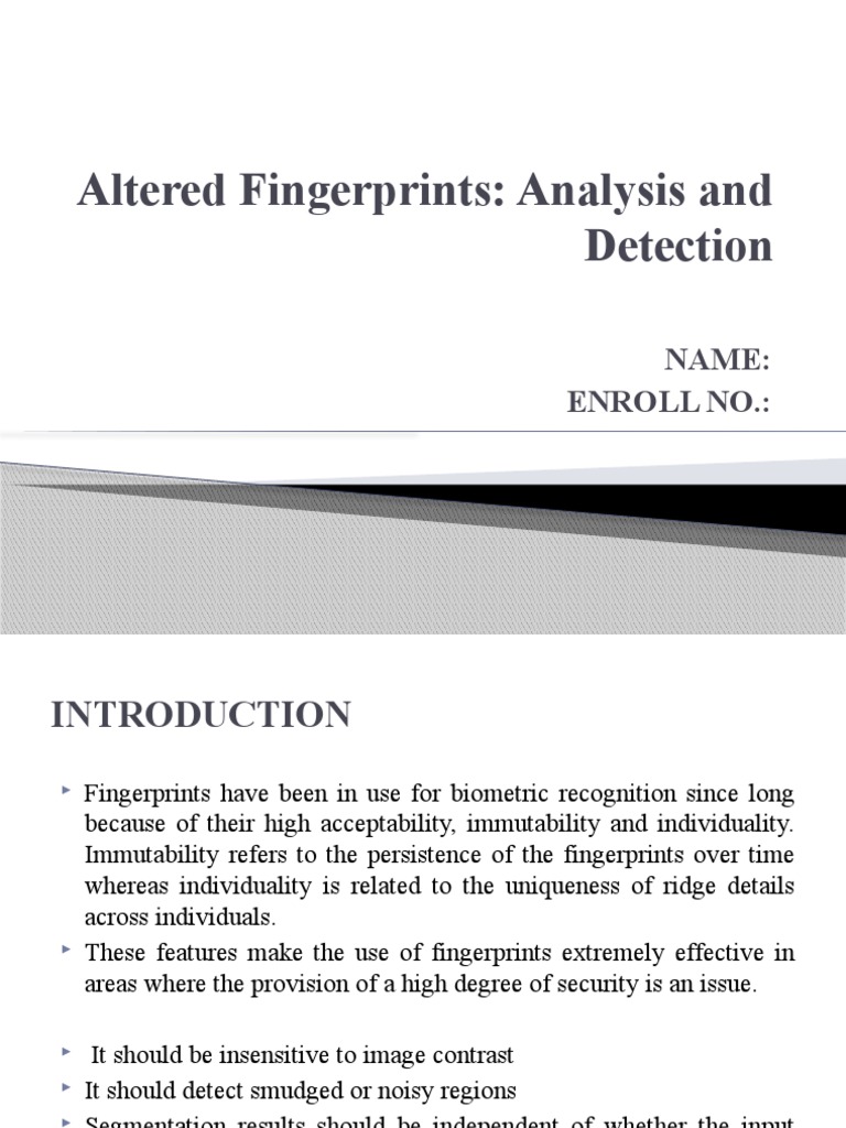 Altered Fingerprints Pdf Fingerprint User Computing