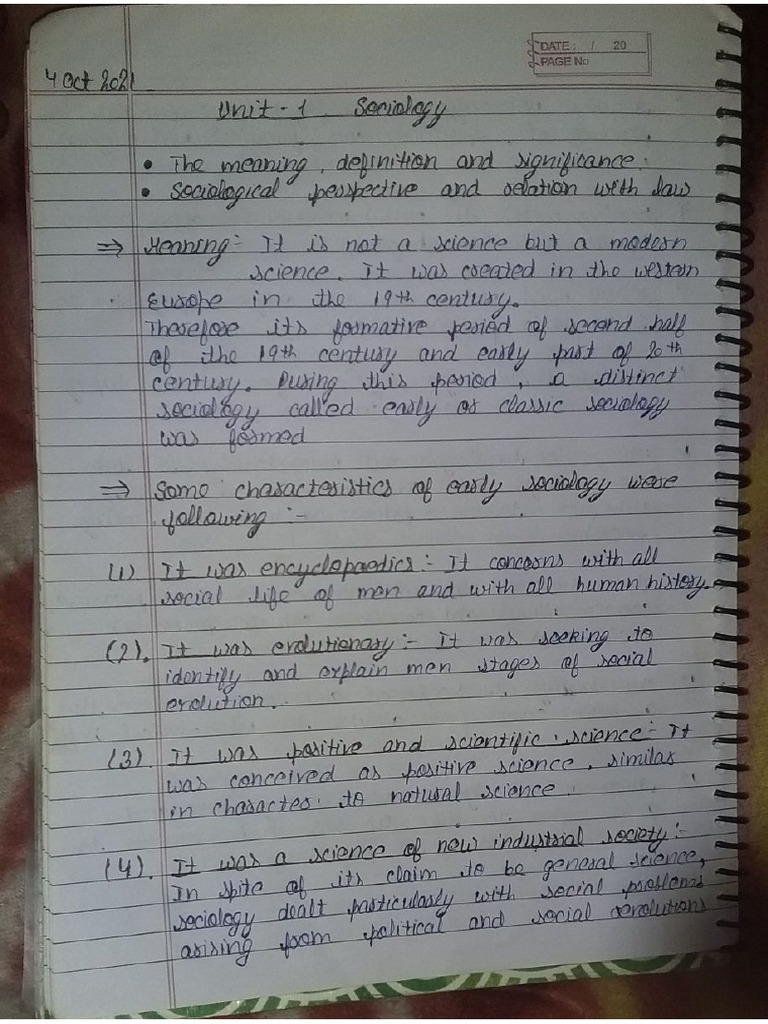 Sociology Complete Notes Sem - 1 | PDF