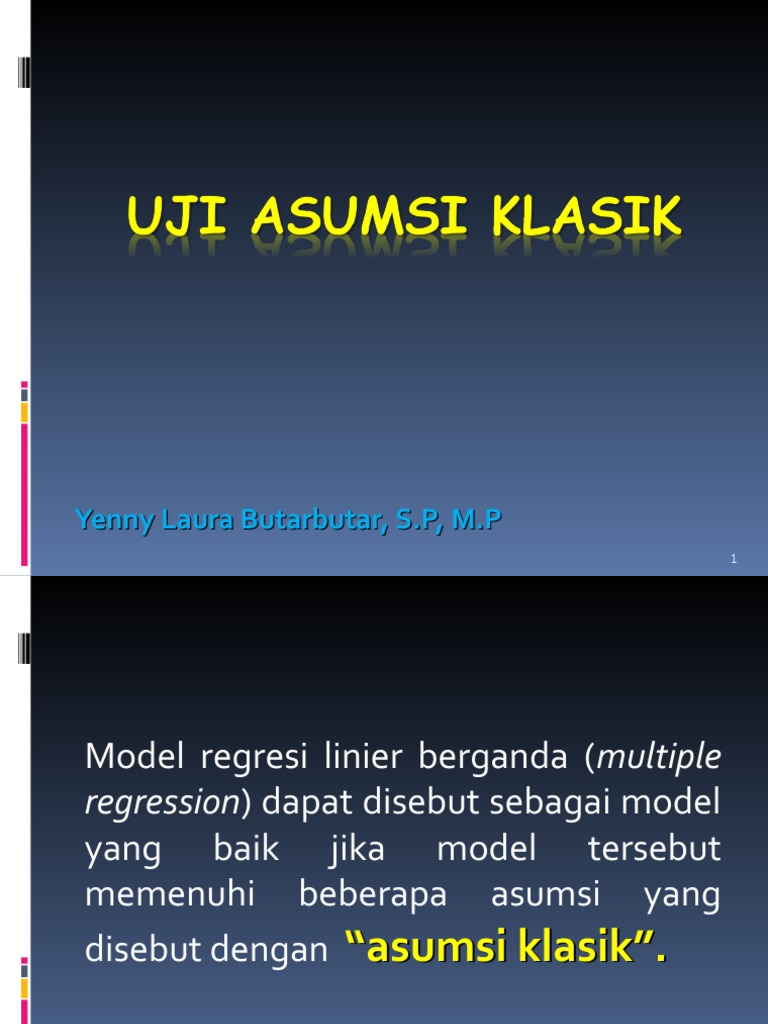 Uji Asumsi Klasik RLB | PDF | Metode & Bahan Ajar | Sains & Matematika