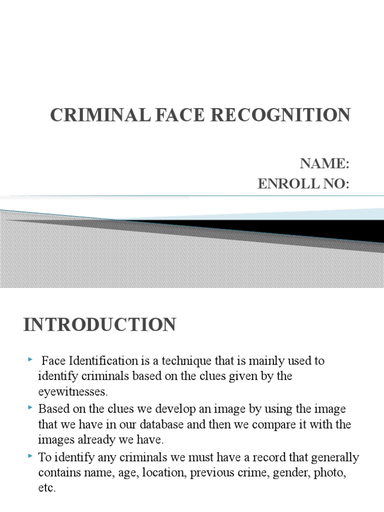 Criminal Face Recognition | PDF | Databases | Information Technology