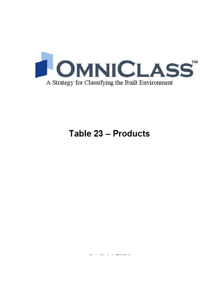 OmniClass 23 2012-05-16 | PDF | Drainage | Building Engineering