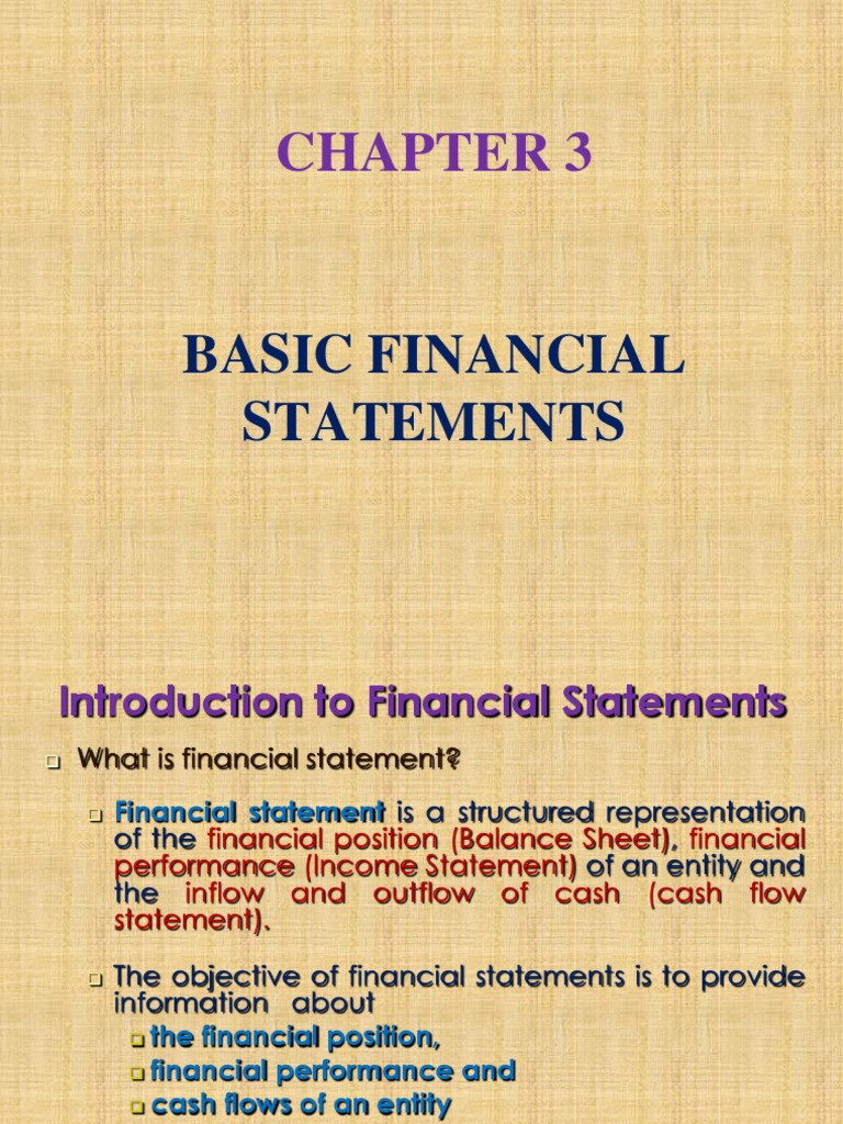 Chapter 3 Basic Financial Statements | Download Free PDF | Balance ...
