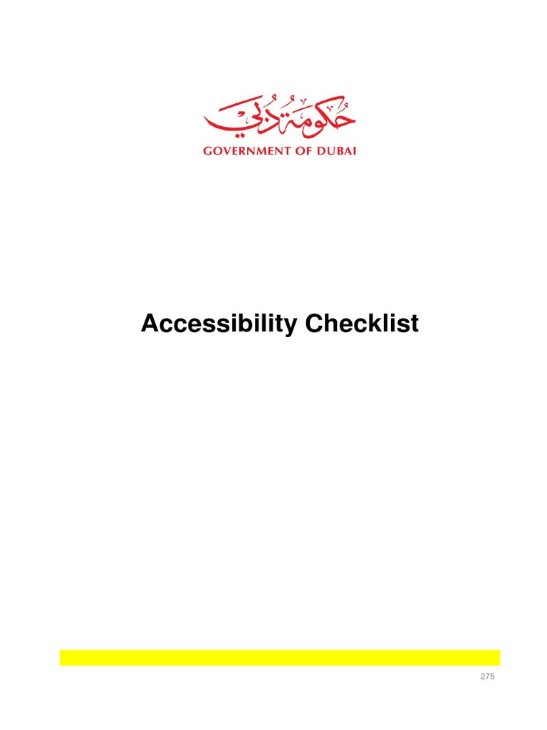 Dubai Universal Design Code Final Feb 2017 - Accessibility Checklist ...