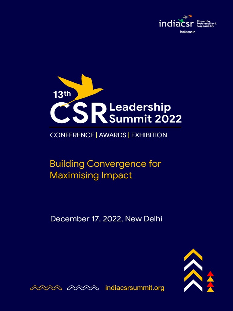 India CSR Summit 2022 Delhi Brochure | PDF | Corporate Social ...