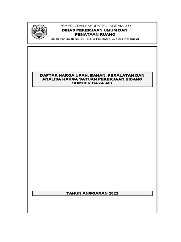 Ahsp Ee Dan Hps Tahun 2022 (Sda Permen 2022) Fix | PDF