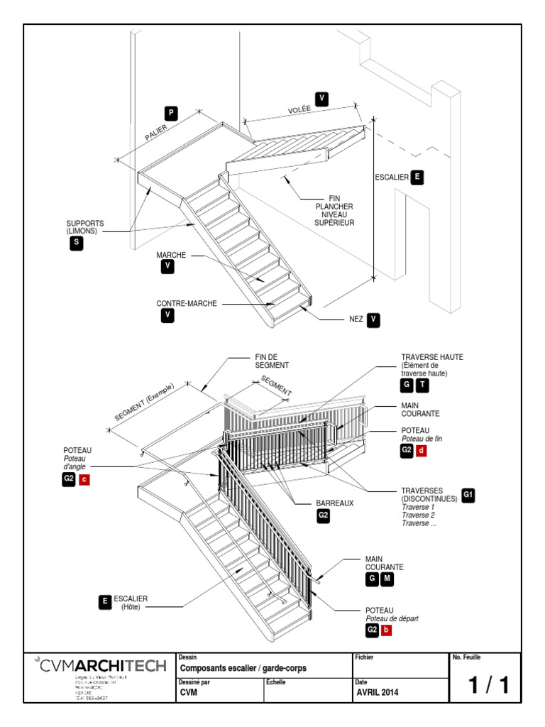 Exemple escalierREVIT | PDF | Escaliers | Composant