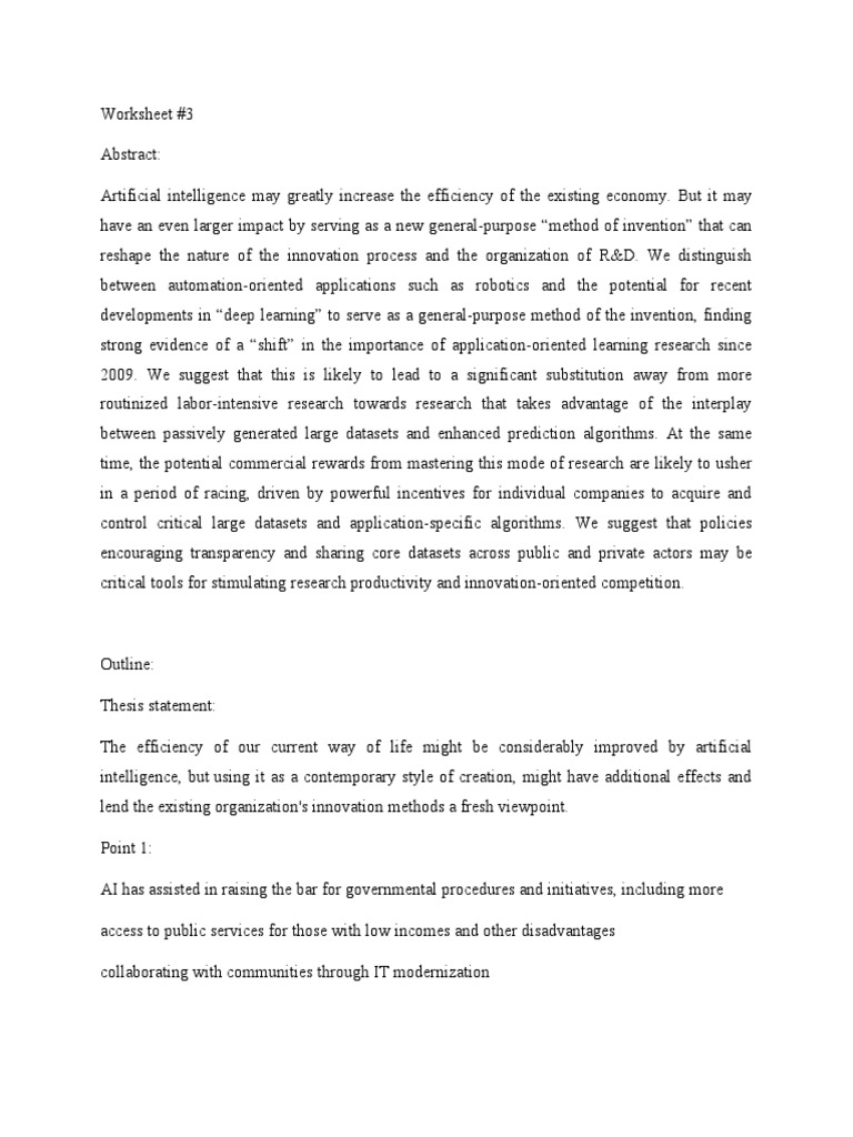 Worksheet | PDF | Artificial Intelligence | Intelligence (AI) & Semantics