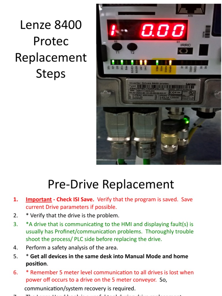 2 - Lenze 8400 Protec Replacement Steps | PDF | Electrical Engineering ...