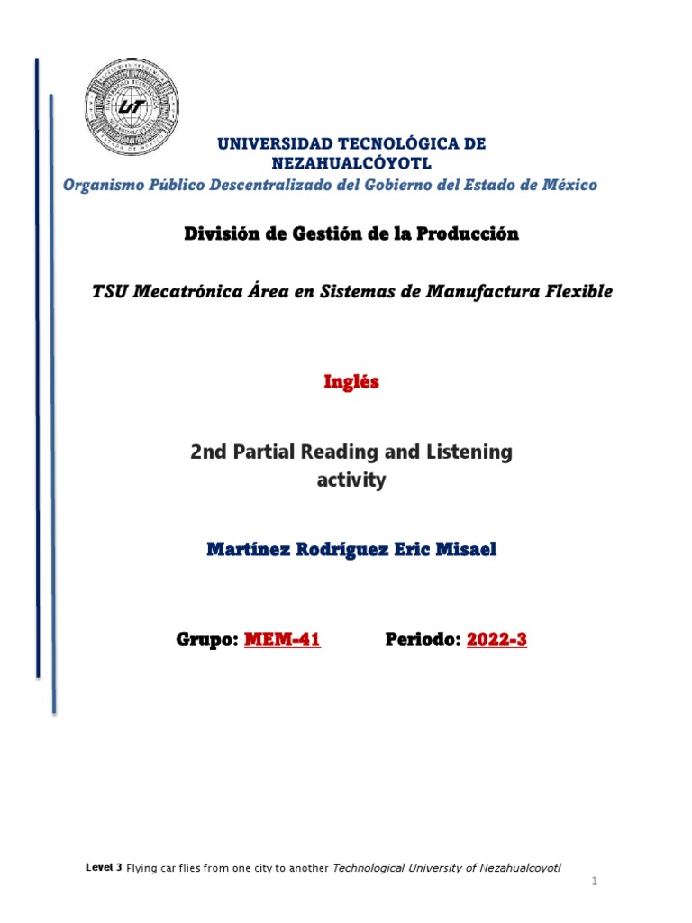 2nd Partial Reading-Listening | PDF | Transport