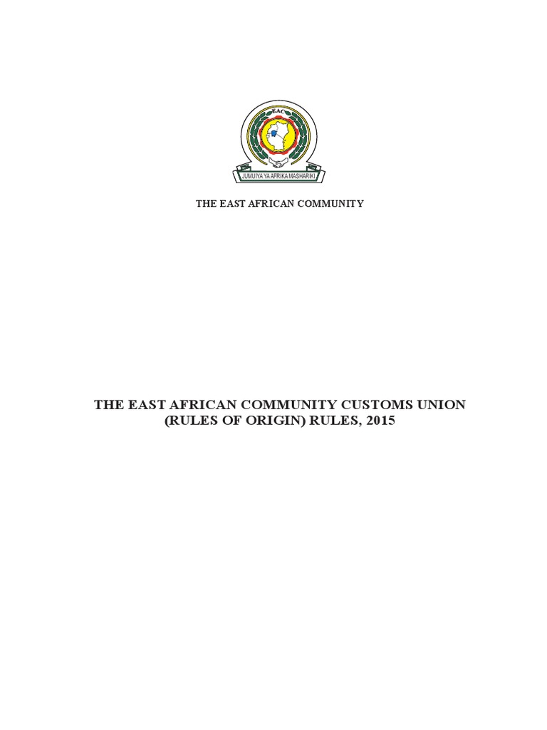 Transposed EAC Rules of Origin | PDF | Tariff | Customs