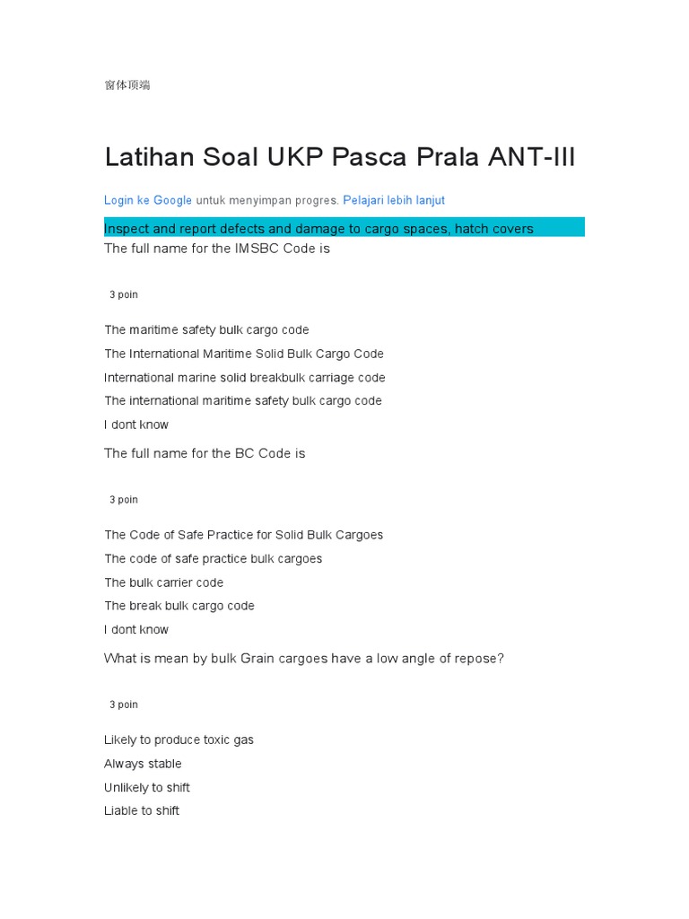 Inspect and Report Defects and Damage To Cargo Spaces, Hatch Covers ...