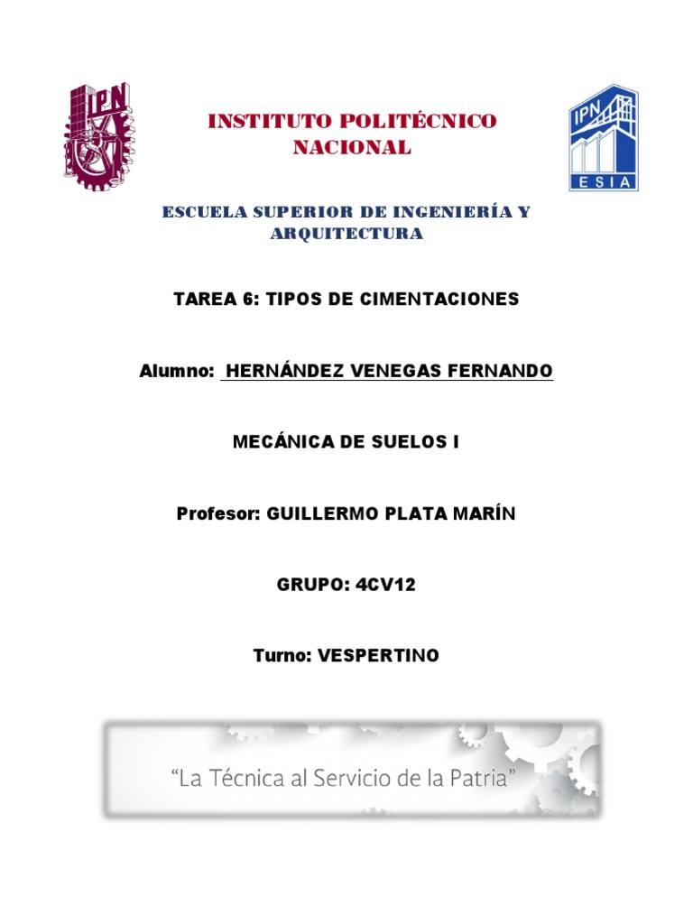 Tipos de Cimentaciones | PDF | Fundación (Ingeniería) | Ingeniería estructural