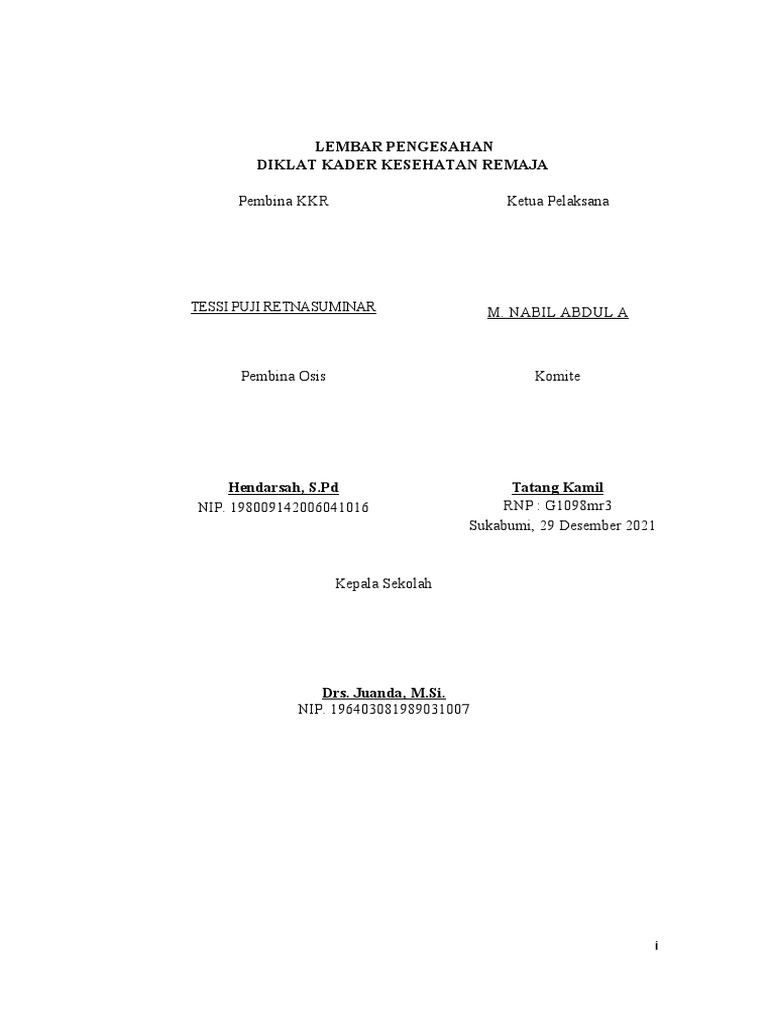 PROPOSAL Diklat KKR | PDF