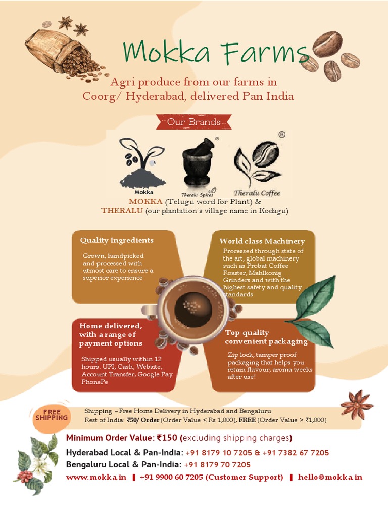 MokkaFarms Pamphlet 260123-1 | Download Free PDF | Coffee | Tea