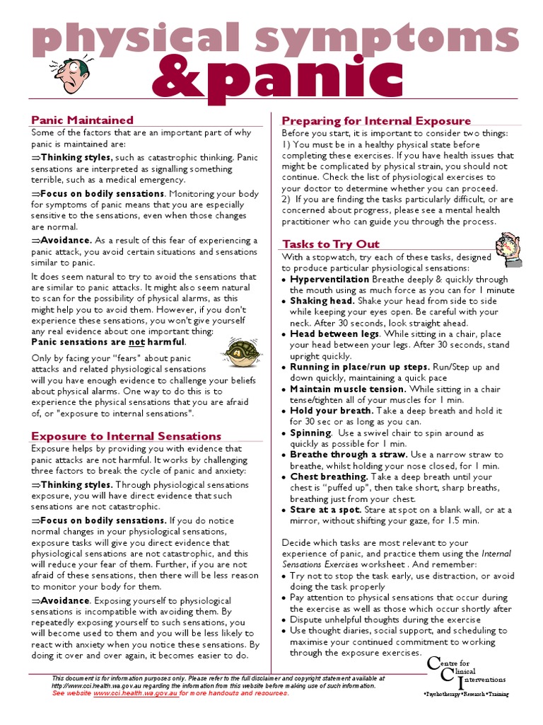 Panic Information Sheet - 08 - Physical Symptons and Panic | Download Free PDF | Panic Attack ...
