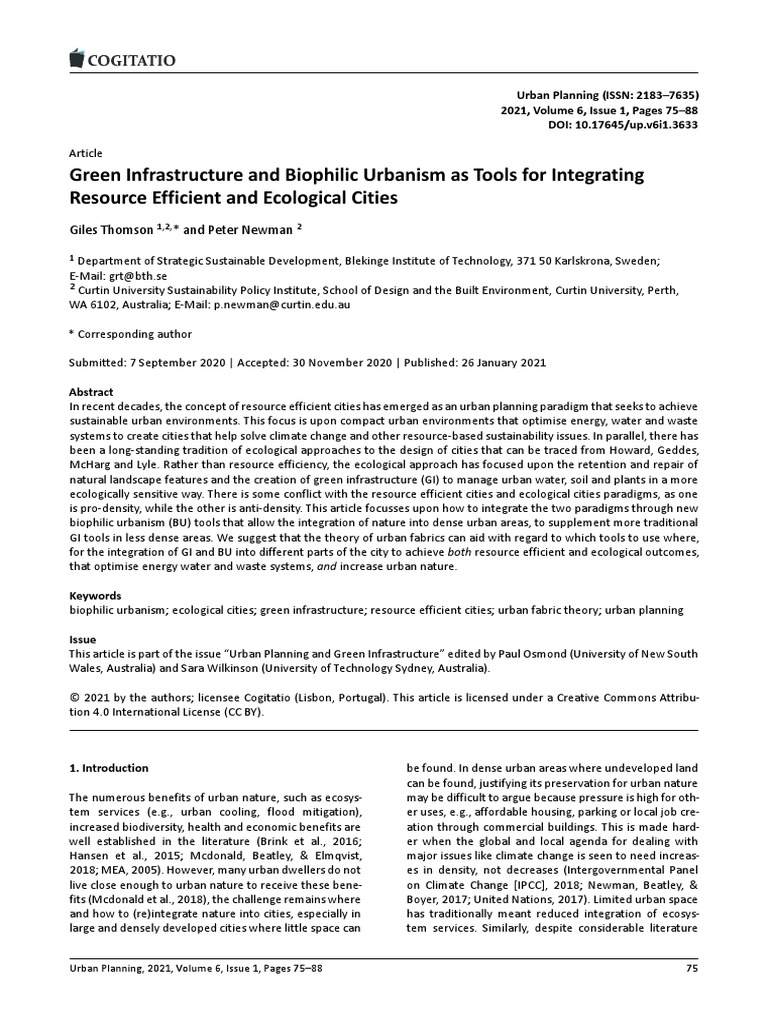Green Infrastructure Pdf Green Infrastructure Ecology