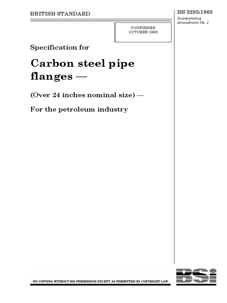 Bs 3293 | PDF | Pipe (Fluid Conveyance) | Screw