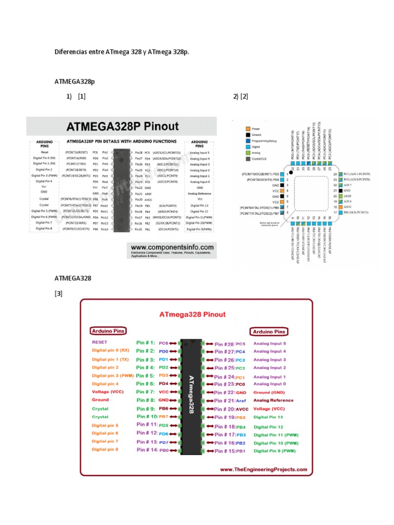 Diferencias Entre ATmega 328 y ATmega 328p | PDF