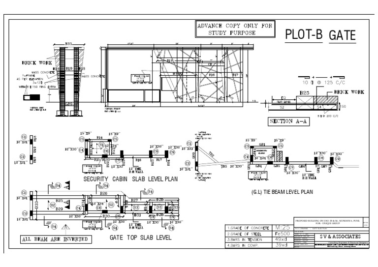 PLOT-B TIE BEAM & TOP SLAB ENTRANCE GATE-Model | PDF