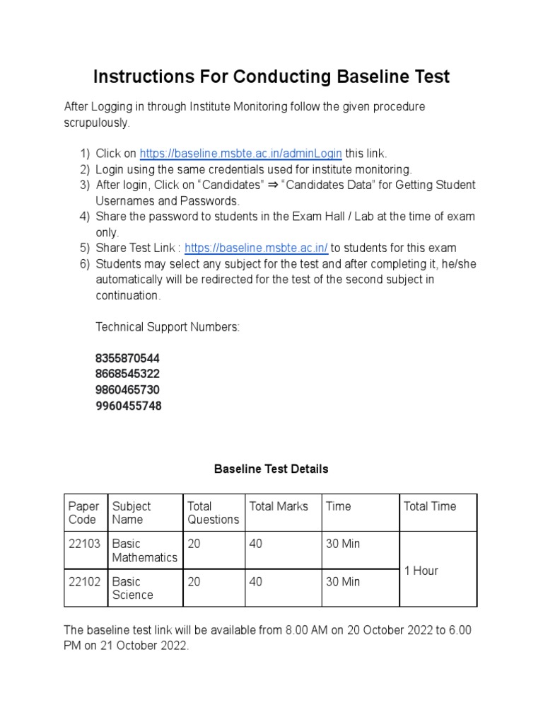 BaseLine Instructions Final | PDF