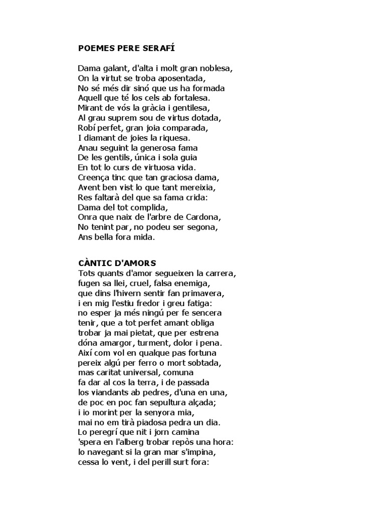 Poemes Pere Serafí I Joan Pujol | PDF