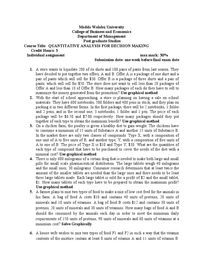 Indivudal Assignment OR | PDF | Tablet (Pharmacy) | Vitamin