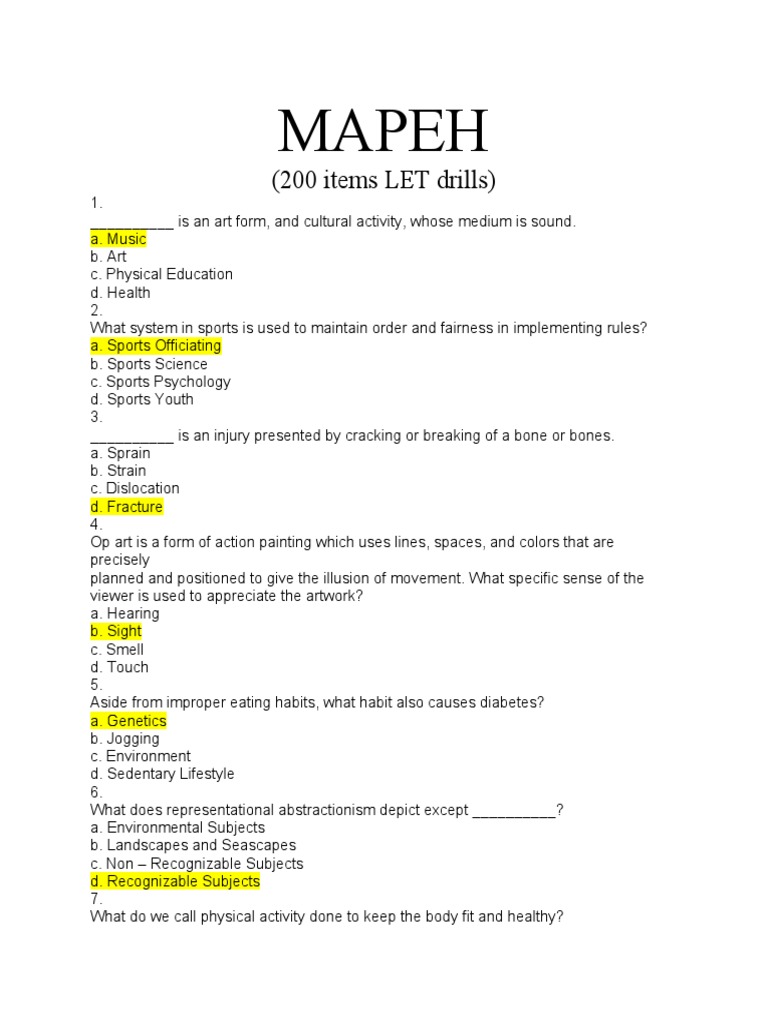 Mapeh 2 | PDF | Physical Fitness | Orchestras