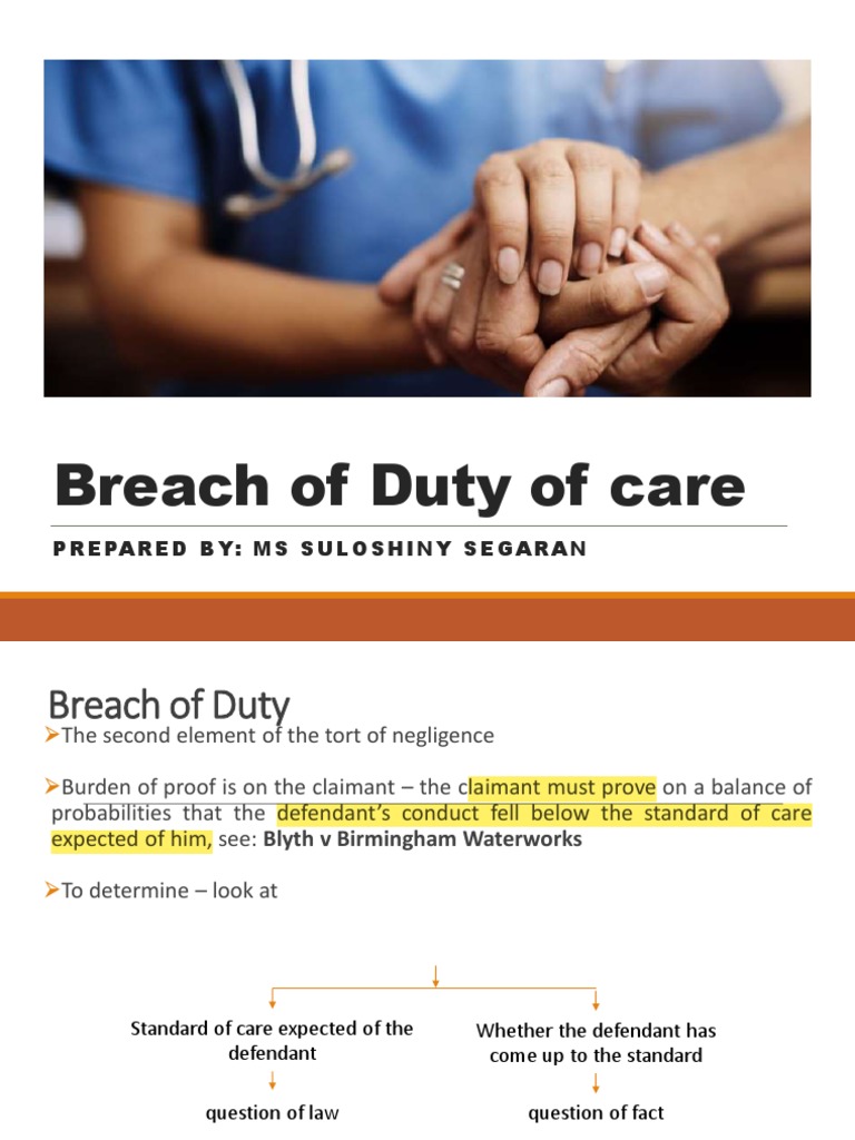Breach of Duty of Care | PDF | Standard Of Care | Negligence