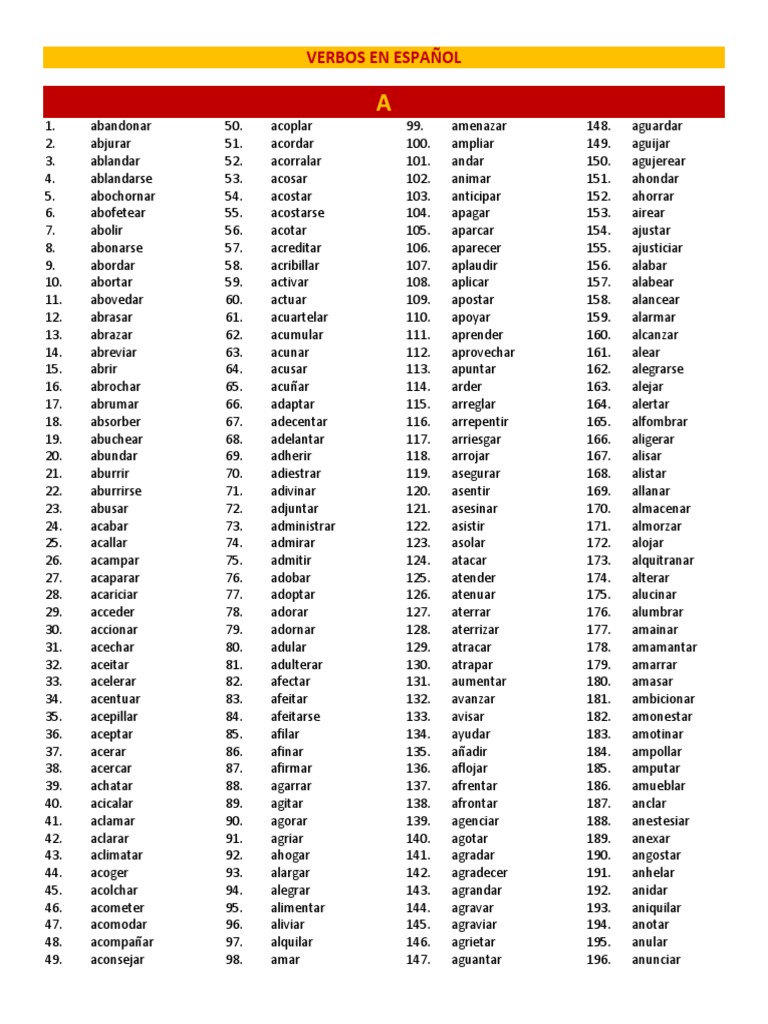 Verbos en Español | PDF