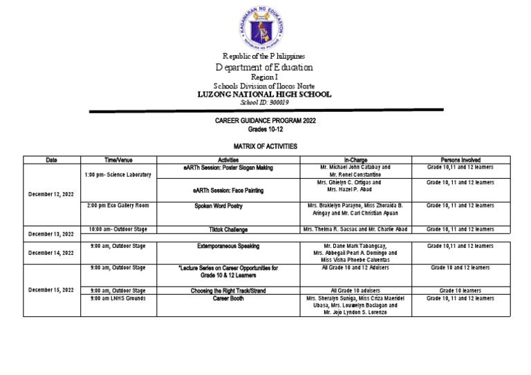 Career Guidance Program 2022 | PDF