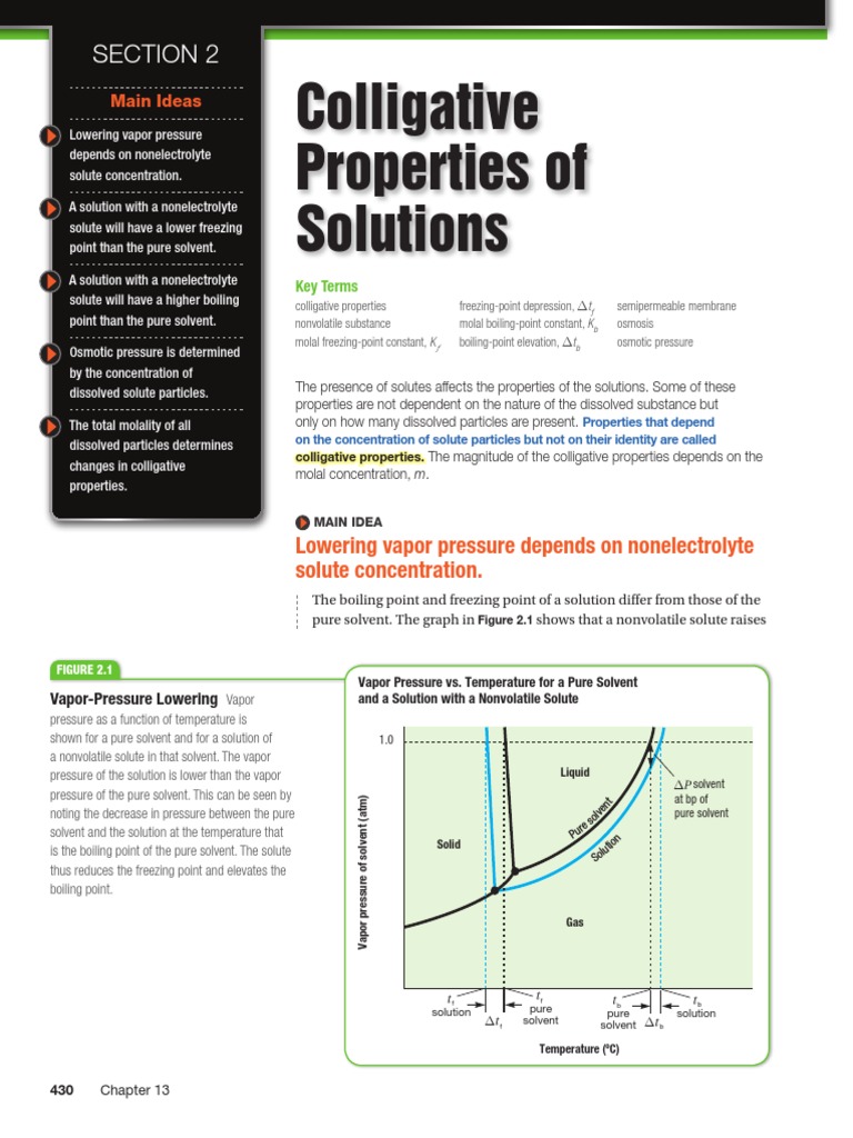 Chapter 13-L2 - Ions in Aqueous Solutions and Colligative Properties | PDF | Osmosis | Physical ...