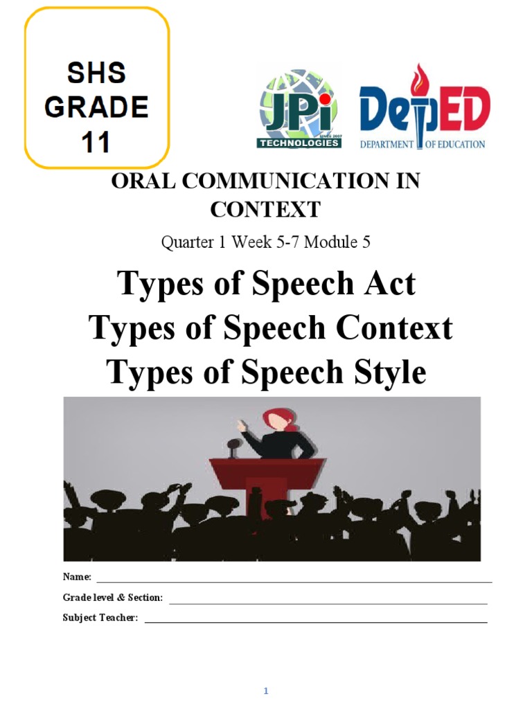 Types of Speech Acts in Context: Analyzing Utterances and their ...
