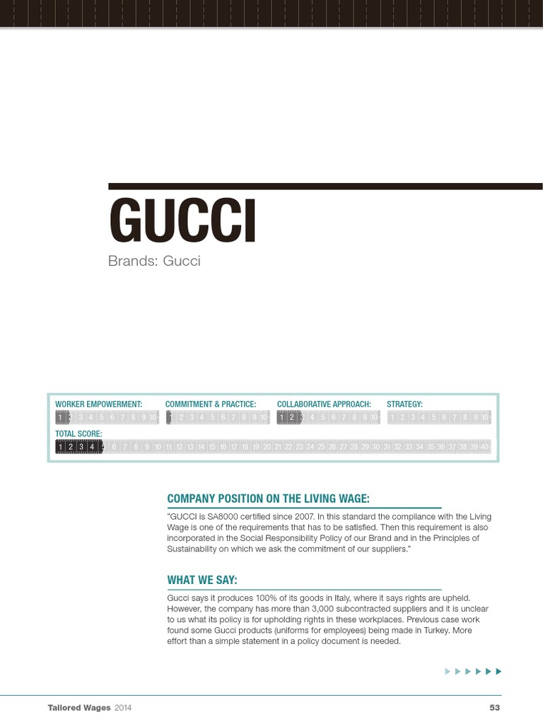 Gucci Profile | PDF | Supply Chain | Living Wage