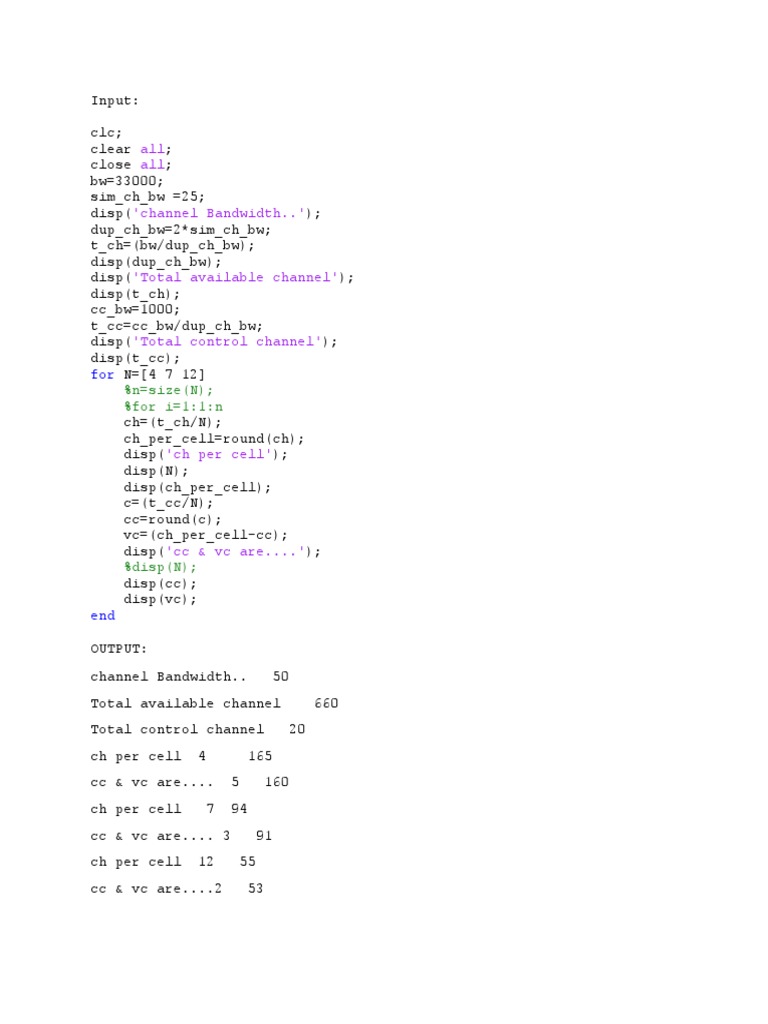 Cellular Codes in Matlab | PDF | Telecommunications Engineering | Information And Communications ...