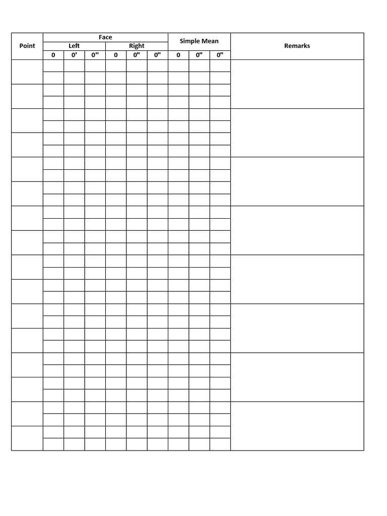 Traverse Point Recording Sheet | PDF