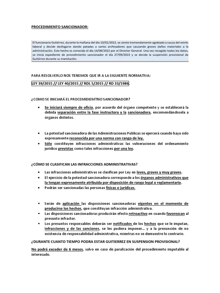 Procedimiento Sancionador | PDF | Estatuto de limitaciones | Gobierno
