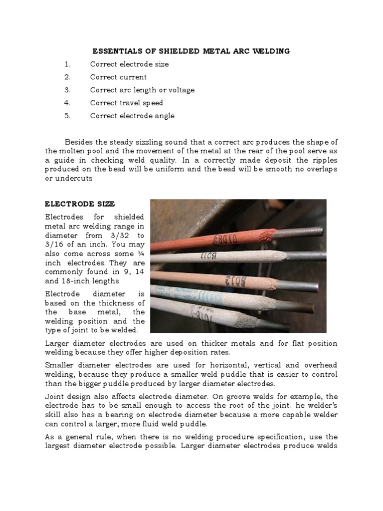 Essentials of Shielded Metal Arc Welding Nc1 | PDF | Construction | Welding