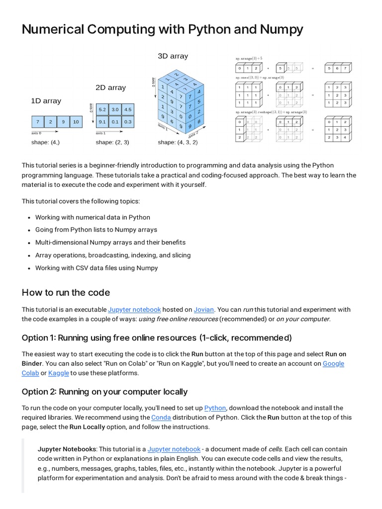 Python Numerical Computing With Numpy | PDF | Matrix (Mathematics ... Python Numerical Computing With Numpy | PDF | Matrix (Mathematics ...