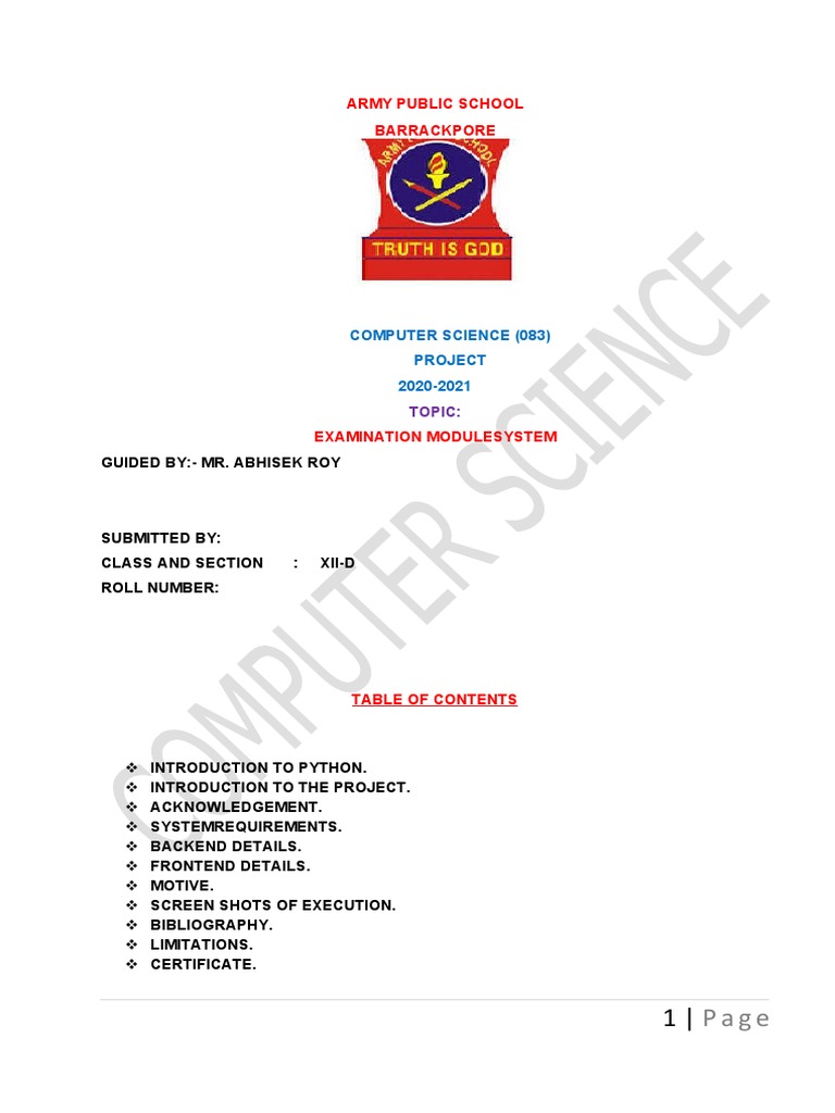 Examination Module System Pdf Python Programming Language Programming Language