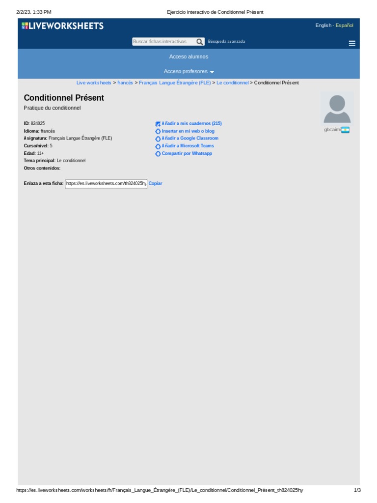 Exercices sur le Conditionnel Présent | PDF