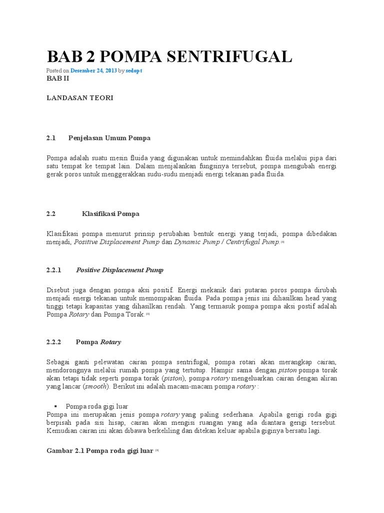 Klasifikasi dan Jenis Pompa Sentrifugal | PDF | Sains & Matematika