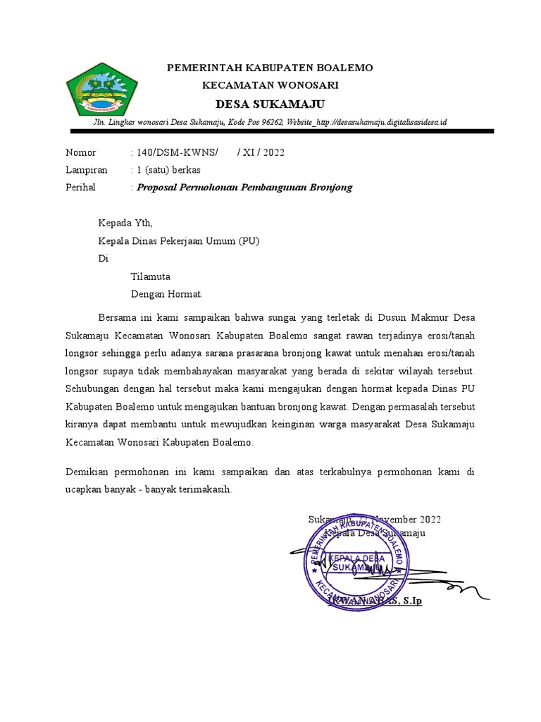 Proposal Pembangunan Bronjong | PDF