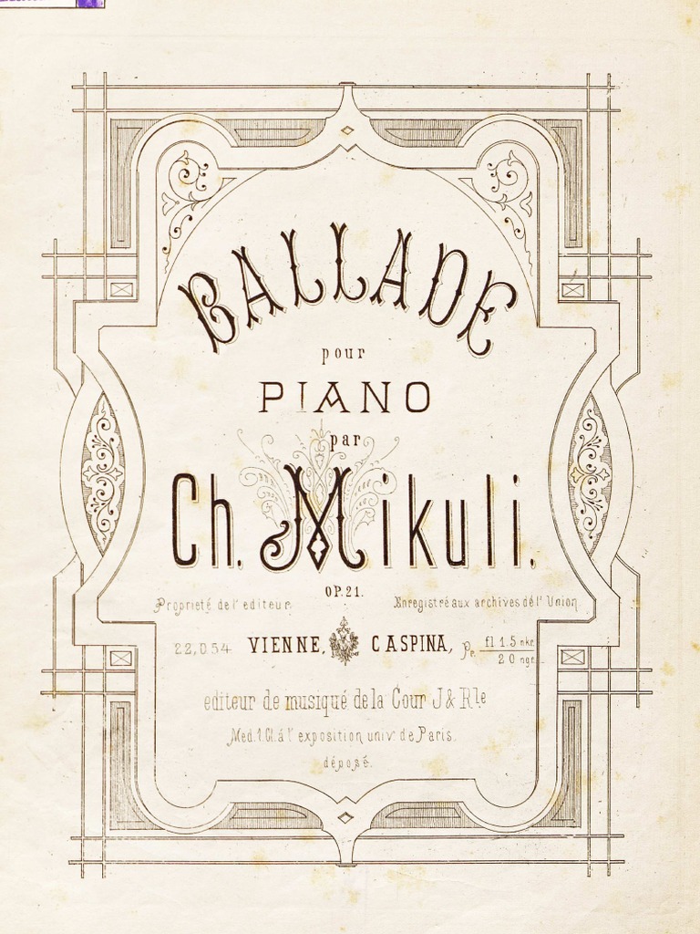Karol Mikuli Ballade Op. 21 | PDF