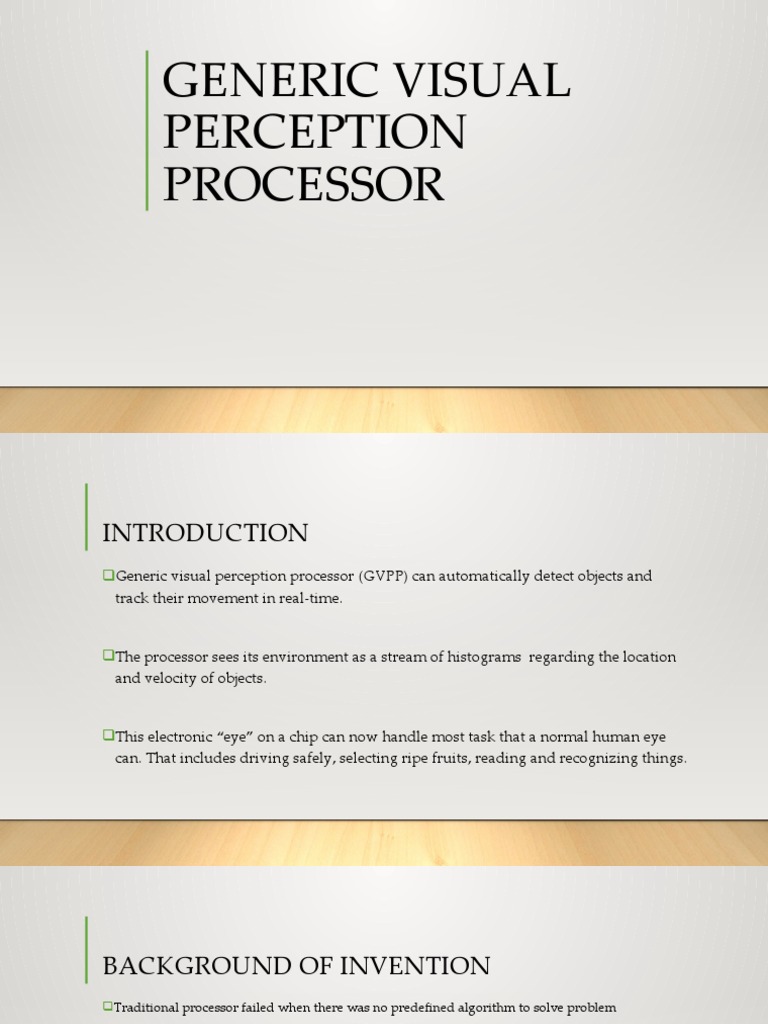 General Visual Perception Processor | PDF | Microprocessor | Operating ...