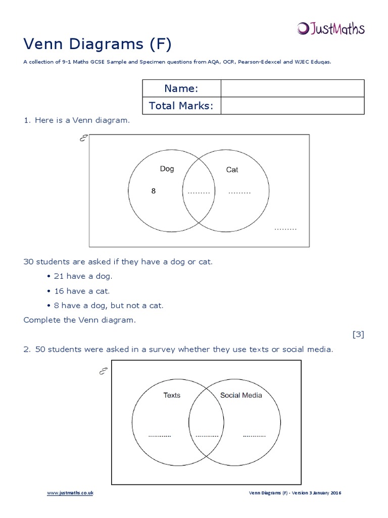 Probability F Venn Diagrams v3 | PDF | United Kingdom | Schools