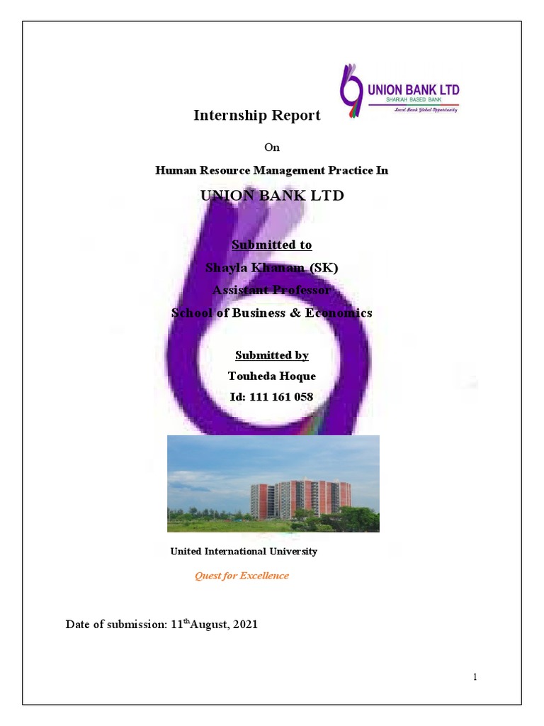 Internship Report - Final | PDF | Human Resource Management | Employment