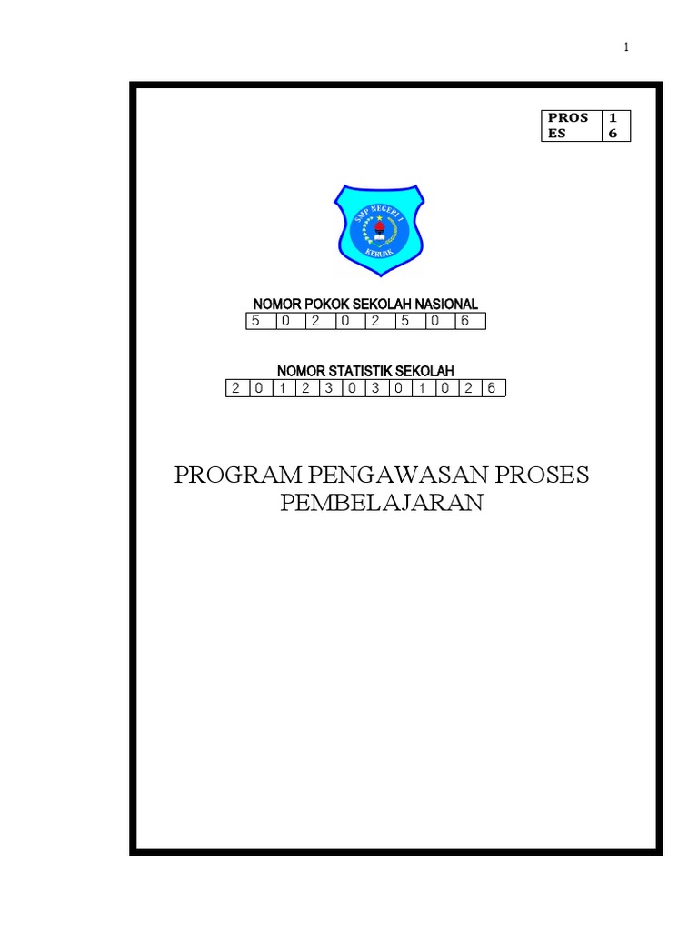 Program Pengawasan Proses Pembelajaran | PDF