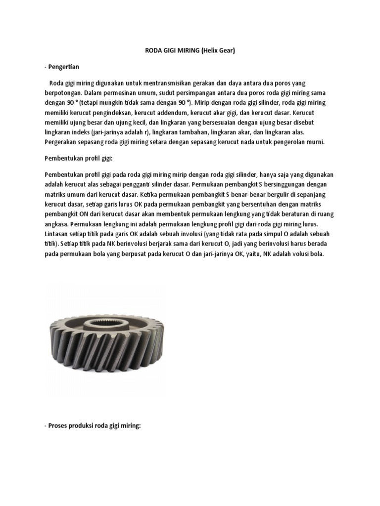 M.ridho Syahputra (Roda Gigi Miring) | PDF