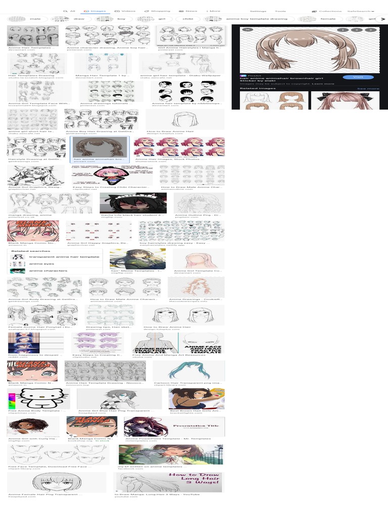 Hair Templates For Anime - Google Search | PDF | Anime | Entertainment