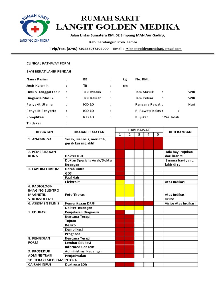 Clinical Pathway Form BBLR | PDF